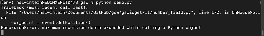 Recursion Error on MacOs with custom widget - wxPython Users - Discuss ...