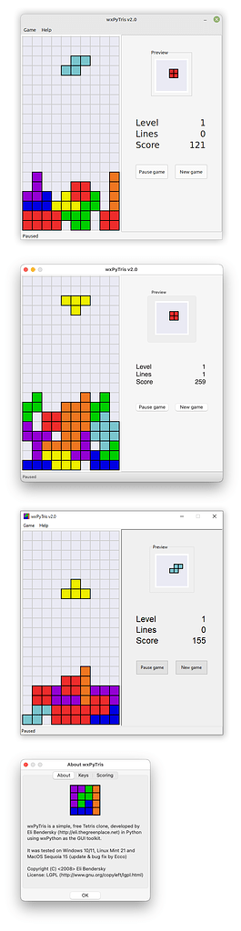 Open source tetris game - wxPython Dev - Discuss wxPython